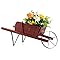 Amazon.com: HAPPYGRILL Wheelbarrow Wagon Plant, Small Solid Pine Wood ...