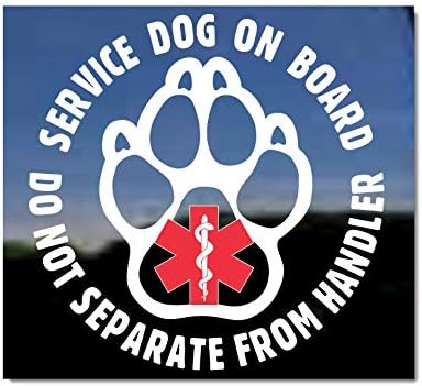 Amazon.com: Service Dog On Board | Paw Print NickerStickers® All ...