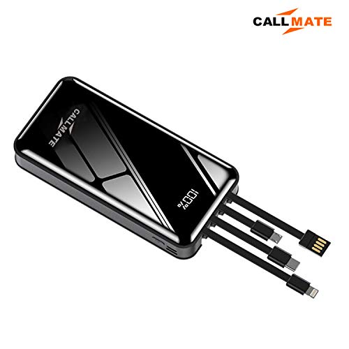 Callmate 20000mAh Power Bank, 15W Fast Charging| Buit-in 4-in-1 Cables ...