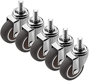 Amazon.com: WYOERN Heavy Duty Rubber Swivel Casters (5pcs), M10 X 15mm ...