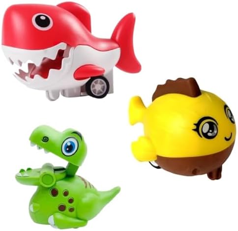 Buy SUPER TOY Cute Mini Toys Press & Go Shark, Dinosaur & Fish Toys for ...