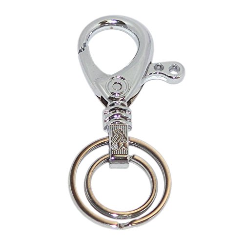 AURA Imported Chrome Plated Double Ring Hook Key Chain for Cars Bikes ...