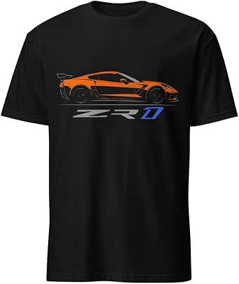 C7 Corvette ZR1 T-Shirt Orange Supercar Silhouette Tribute Tee | Amazon.com