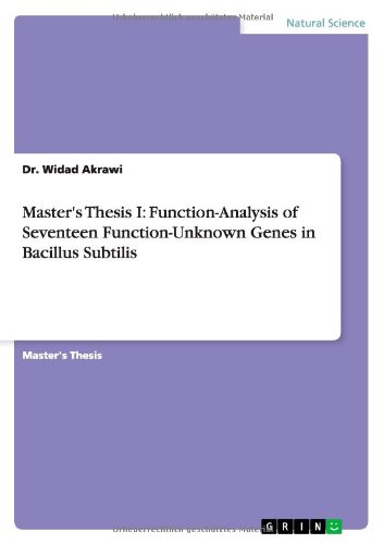 Master's Thesis I: Function-Analysis of Seventeen Function-Unknown ...
