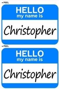 Amazon.com - Hello My Name Is Christopher - Sheet of 2 - Window Bumper ...