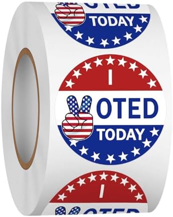 Amazon.com: I Voted Stickers with American Flag, 2 Inch Large Round ...