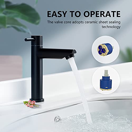Aihom Cold Water Tap Black Tap Bathroom Small Bathroom Tap Chrome ...