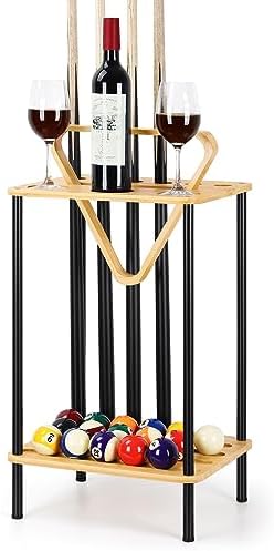 foriy 12 Pool Cue Rack Pool Stick Holder Wood Pool Billiard Stick ...
