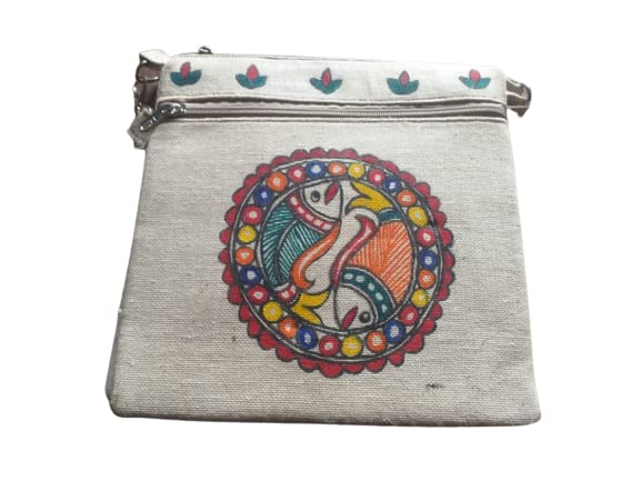 Buy Desian Madhubani Mithila Painting Sling Bag (Fish Design) at Amazon.in