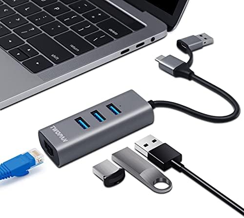 Amazon.com: TWOPAN USB 3.0 Hub Ethernet, Aluminum USB to Ethernet ...