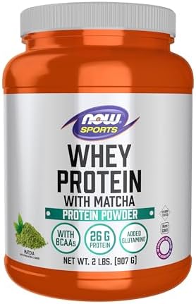 Amazon.com: Now Sports Nutrition, Whey Protein, 24 G with BCAAs, Matcha ...