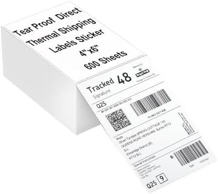Amazon.com : LENVII 4" x 6" Thermal Shipping Label, Tear-Proof Thermal ...