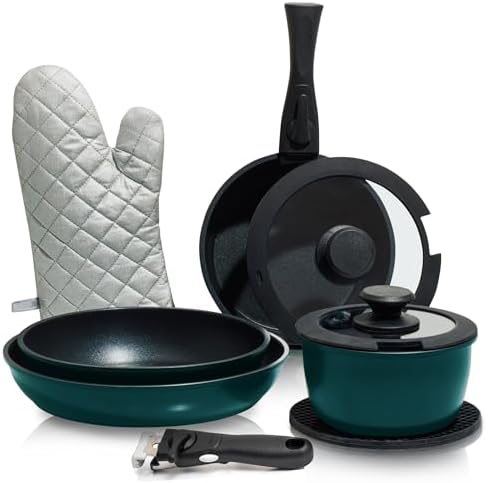Amazon.com: BEZIA Induction Cookware Set 10 Pieces, Nonstick Pots and ...