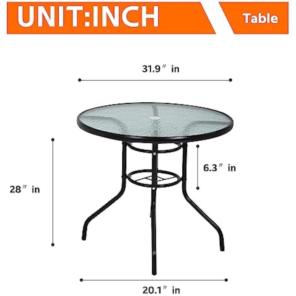 MKDLUFEI 32 Inch Round Outdoor Dining Table, Patio Sri Lanka | Ubuy
