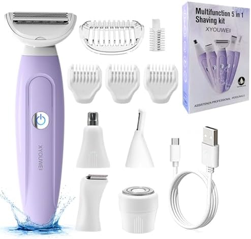 Amazon.com: Electric Razors for Women, 5-in-1 Wet/Dry Bikini Trimmer ...
