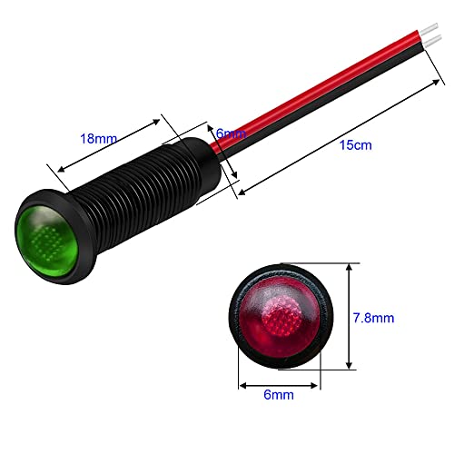 Snapklik.com : Gebildet 10pcs LED Plastic Indicator Pilot Light 110VAC ...