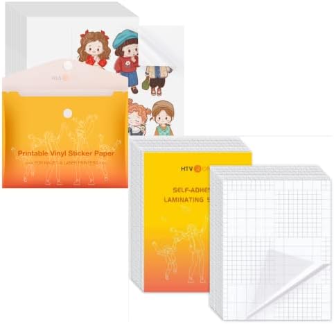 Amazon.com : HTVRONT 50 Sheets Self Laminating Sheets + 100 Sheets ...