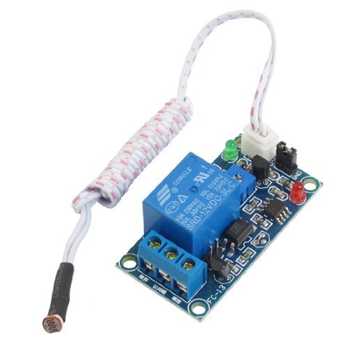 DC 12V Photoelectric Switch Sensor Relay Module 50mmx25mm w 2 Cable ...