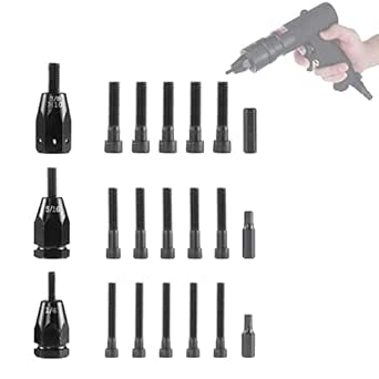 Amazon.com: BEAMNOVA Self-Locking Rivet Nut Gun Heads 1/4, 5/16 & 3/8 ...