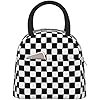 Amazon.com: Aeoiba Black White Checkerboard Insulated Lunch Box Tote ...