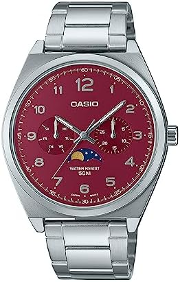 Casio Men Stainless Steel Analog Red Dial Watch-Mtp-M300D-4Avdf, Band ...