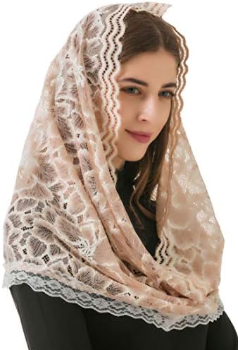 Pamor Infinity Floral Veils Scarf Chapel Veil Head Covering Wrap Style ...