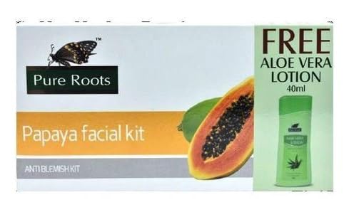 Pure Roots Papaya Facial Kit with Free Aloe Vera Lotion (80g + 40ml ...