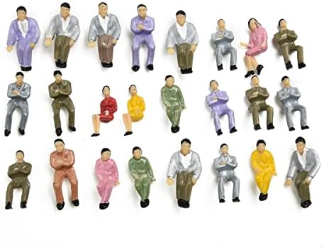 DAZZLEEX 60Pcs All Seated 1:87 Painted Figures Passenger HO Scale ...