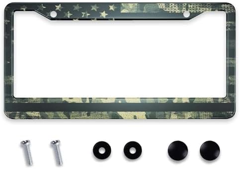 Amazon.com: Smooffly American Flag with Camouflage License Plate Frame ...