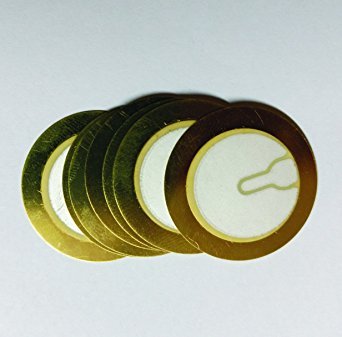 PIZEO ELECTRIC DISK PLATE - VIBRATION SENSOR - 27 mm GOLD COLOUR (Set ...