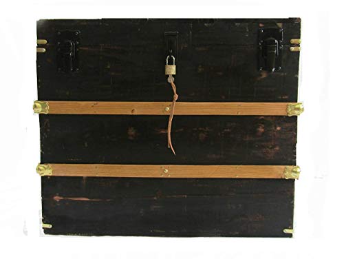 Amazon.com: Antique Trunk Style Storage Chest in Black, Farmhouse Style ...