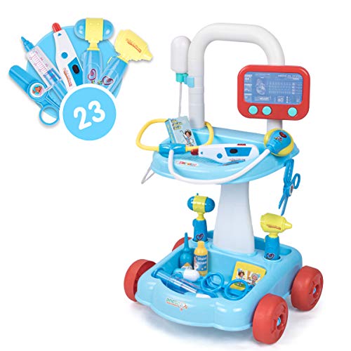 UNIH Doctor Cart Kit for Kids 3 4 5, Medical Play Set Realistic with ...