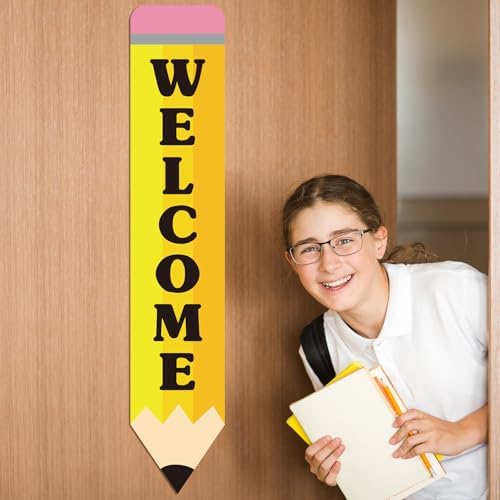 Amazon.com: Fullhawl Welcome Classroom Door Banner Pencil Shaped ...