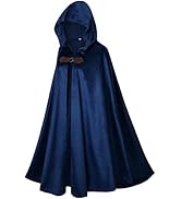 Amazon.com: LMYOVE Men Hooded Cloak, Adult Medieval Renaissance Costume ...
