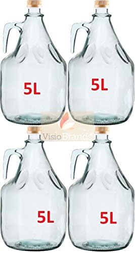 BDG5Z Glass Carboy Fermentation Bottles, 5 L, Set of 4 : Amazon.co.uk ...