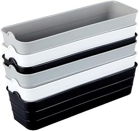 KOLORR Unbreakable Flexi Tray Narrow- Black, White, Grey (Pack of 6 ...