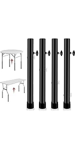Amazon.com: (4-Pack) Folding Table Leg Extenders, Highly Durable Steel ...