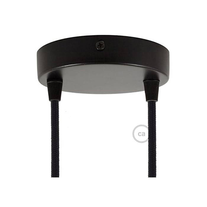 Buy Creative-Cables 2 holes matt black cylinder ceiling rose kit with ...