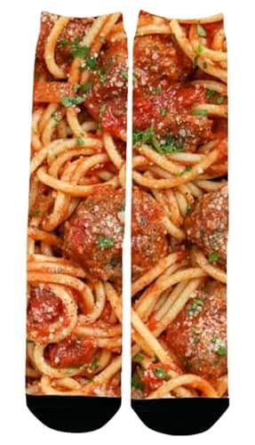 Amazon.com: "Walk in Flavor: Spaghetti and Meatball Socks" Unisex ...