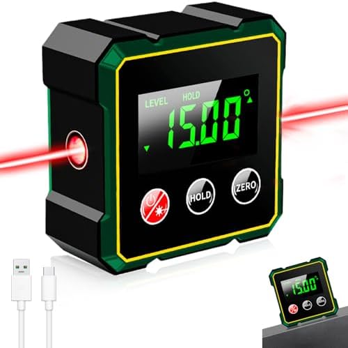 Warmfay Digital Protractor Spirit Level Laser with LCD Display ...