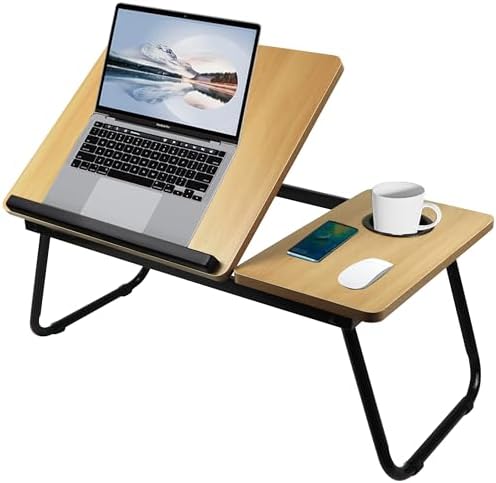 Laptop Table, Laptop Bed Desk with Foldable Legs & Cup Slot, Laptop ...