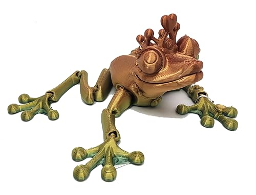Amazon.com: The Articulating Rainbow Frog Princess Sculpture/Fidget Toy ...
