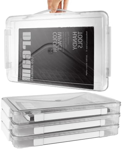 Amazon.com: Acrux7 4 Pack Clear File Box Portable Project Case with ...