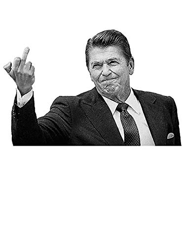 Snapklik.com : LA STICKERS Ronald Reagan Flipping The Bird - Sticker ...