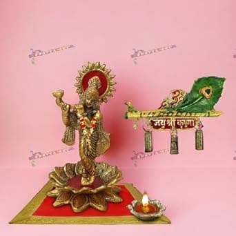 Jay Shri Krishna Keychain Holder Meenakari Aluminium Metal Wall Hanging ...