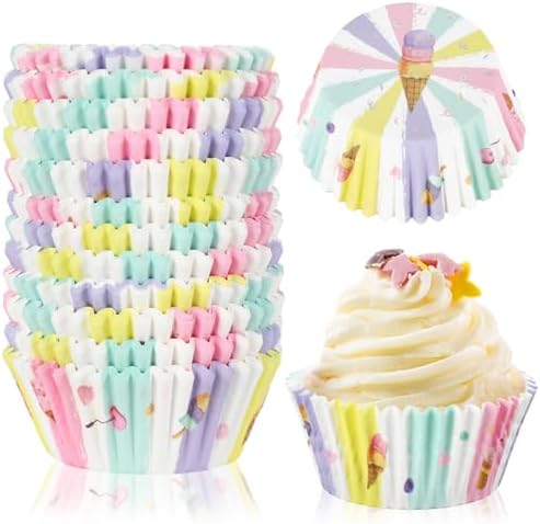 Amazon.com: JarThenaAMCS 600Pcs Ice Cream Cupcake Liners Pastel Cupcake ...