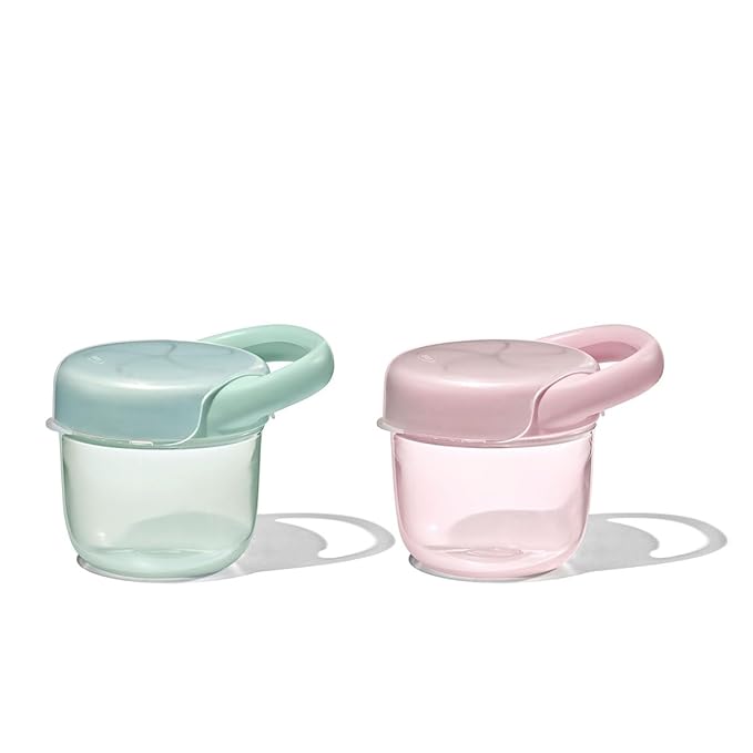 Amazon.com : OXO Tot Snack Cup with Lid – 2 Pack, Opal and Blossom : Baby