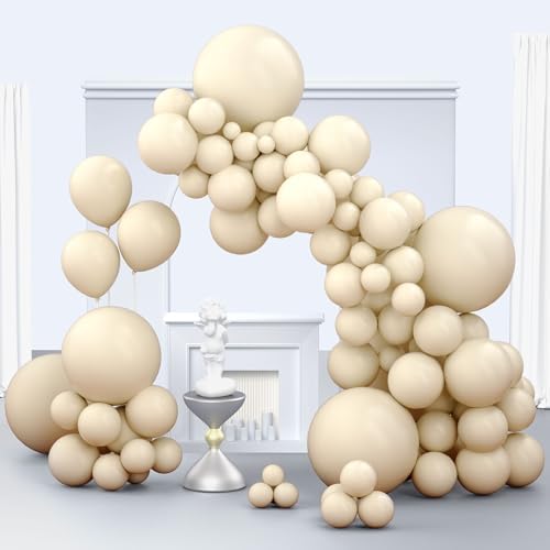Amazon.com: Zingnify Beige Balloons, 150 pcs Different Sizes Pack of 18 ...