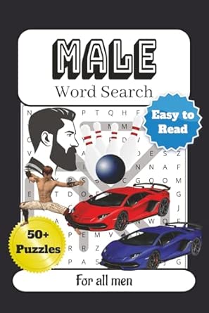 Male Word Search Puzzle Book: Word Searches with Easy to Read Print ...