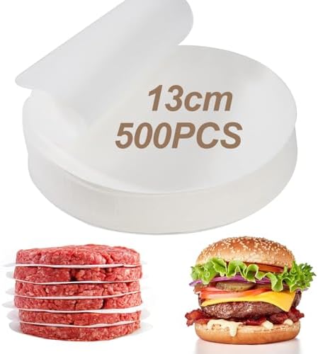 500 Pcs 13cm Round Burger Paper Sheets, 5.1in Non Stick Wax Discs Paper ...